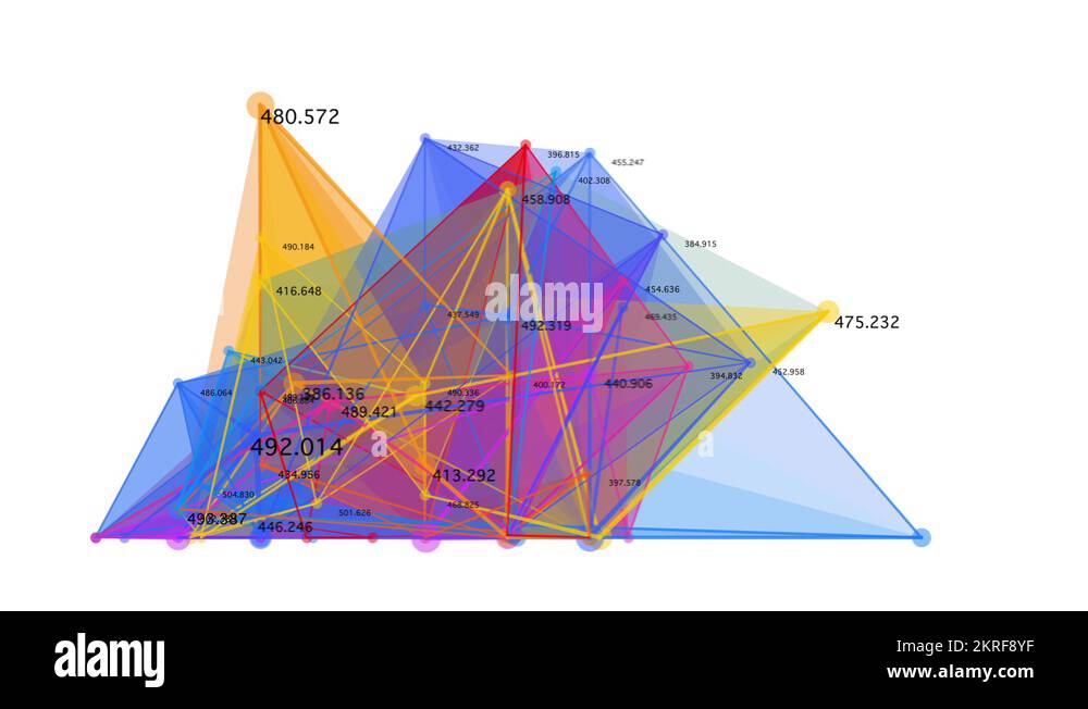Abstract Infographic Chart Graph Of Connected Dots Turns Into A 3d