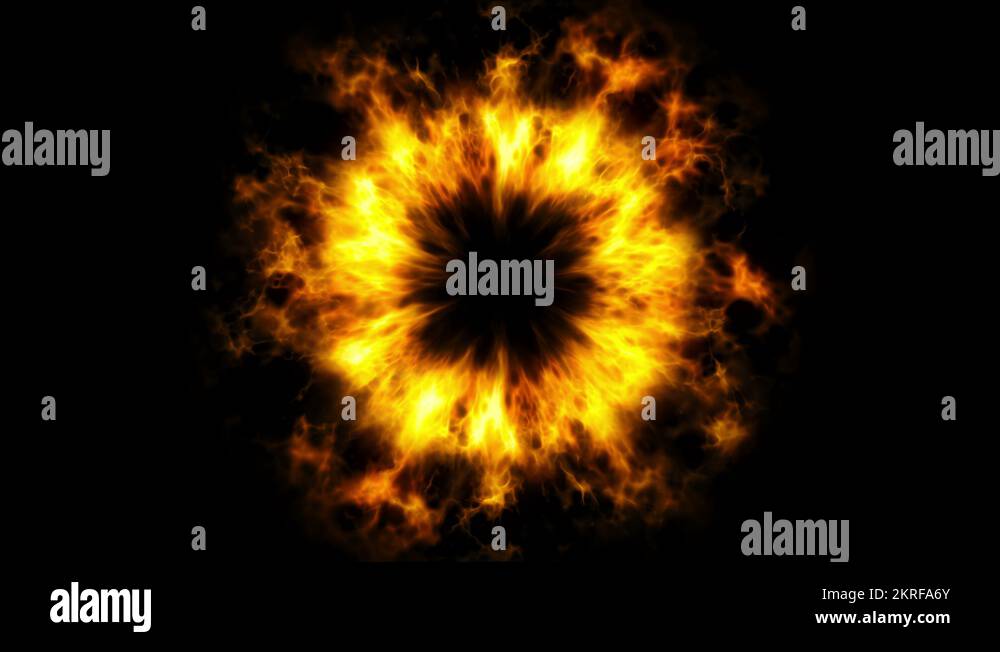 Abstract motion background, fiery ring explosion like expanding, loop ...