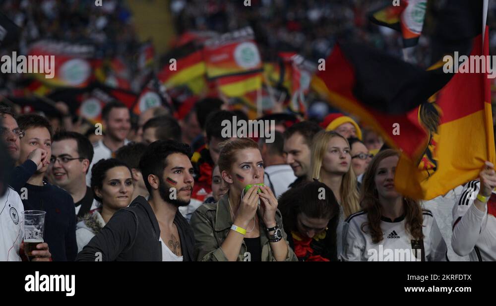 UHD 4K Football Team Young Fans Enjoy Semifinal Germany Brasil World ...