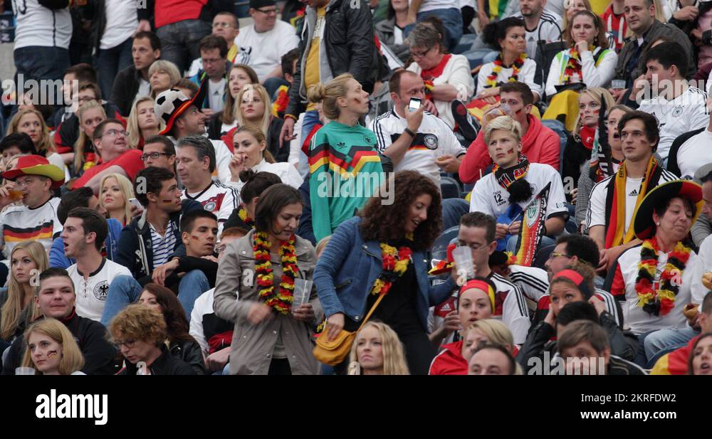 Ultra HD 4K Pan Stadium German Fan Supporter Crowd Sitting Waiting ...