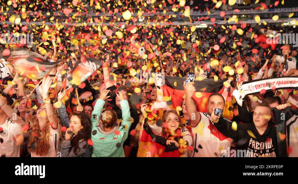 Ultra HD 4K Colorful Confetti German National Flag Happy Crowd People ...