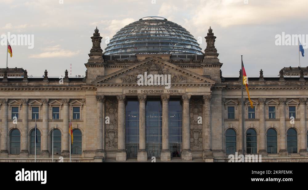 UHD 4K Exterior Reichstag Bundestag Parliament Building Berlin Germany ...