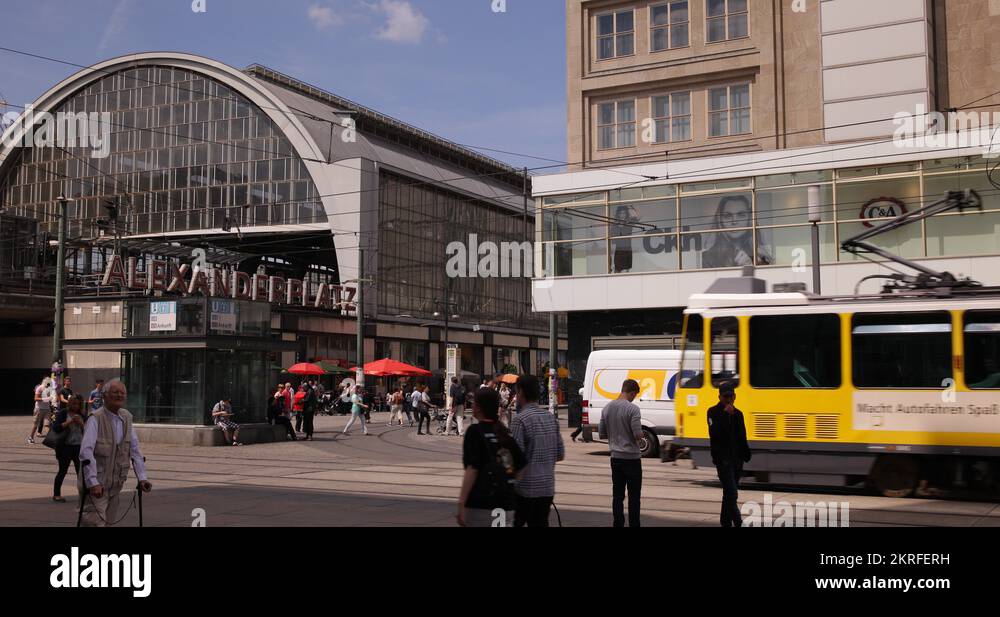 UltraHD 4K Tramway Commuting Tram Passing Rush Hour Berlin Busy People ...
