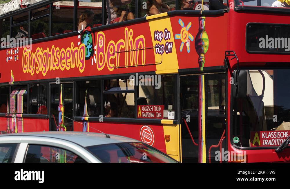 Berlin City Sightseeing Double Decker Bus Traffic Jam Congestion Hop On ...