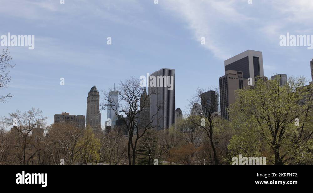 UHD 4K Central Park Panoramic View Pan Right New York City Skyline ...