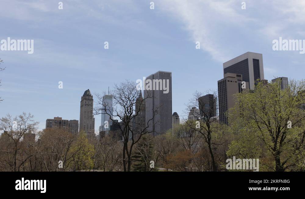 Central Park Panoramic View Pan Right New York City Skyline Manhattan ...