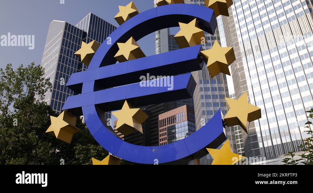 Ultra HD 4K Famous German City Symbol Euro Sign Frankfurt Iconic German ...