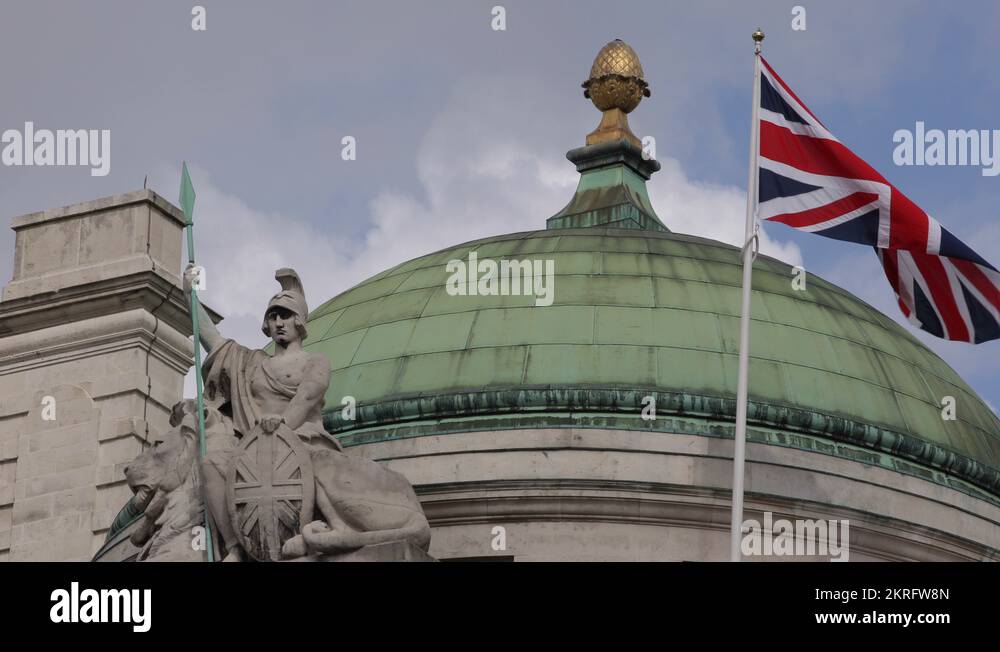 National British Flag Union Jack London England United Kingdom Blue Sky ...