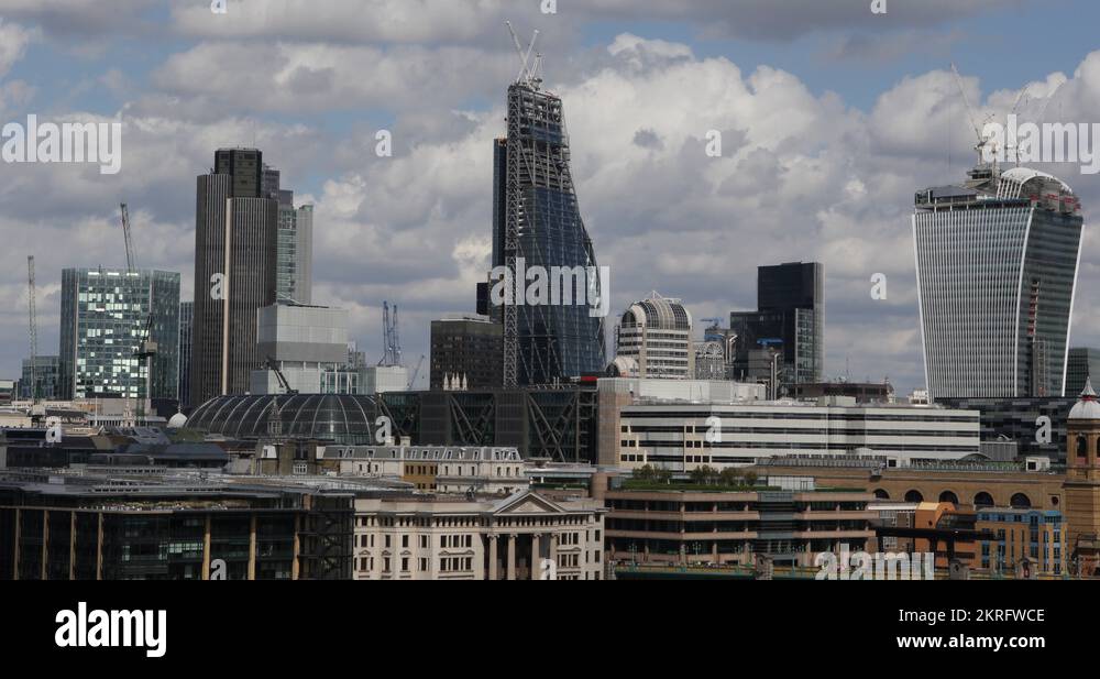 UHD 4K London Aerial View Skyline Leadenhall Building 20 Fenchurch ...