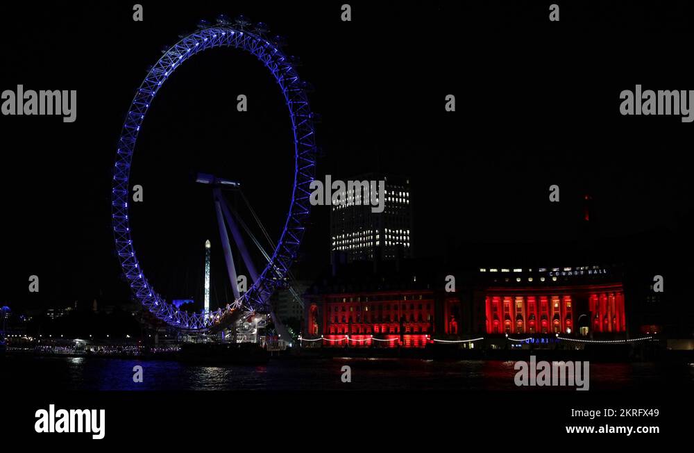 The iconic london eye lit in red Stock Videos & Footage - HD and 4K ...