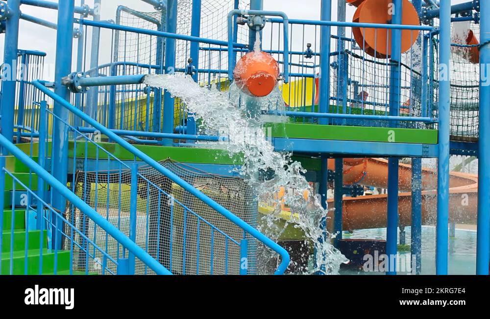 summer big recreation area with aquapark summer fun Stock Video Footage ...