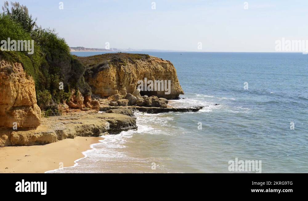 Maria Luisa beach in Albufeira, Portugal Stock Video Footage - Alamy