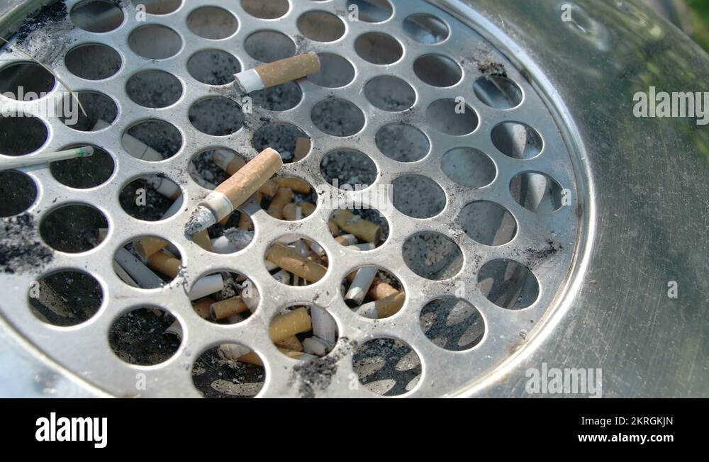 a cigarette bin or ahstray with lots of cigs inside fs700 4k Stock ...
