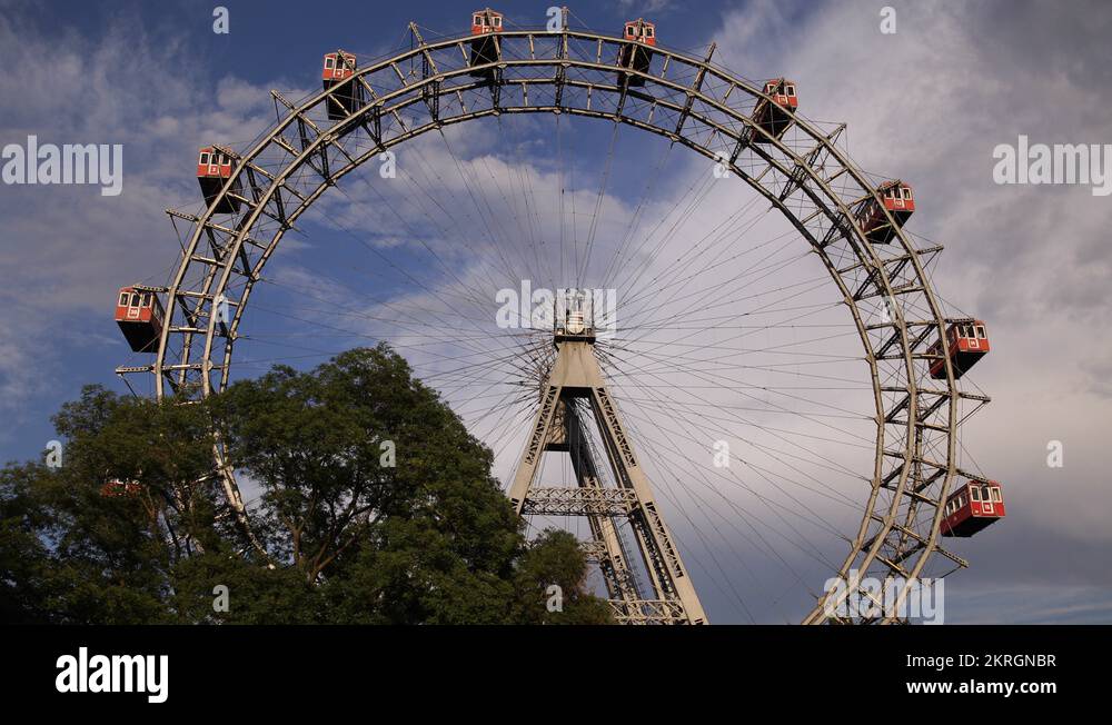 Wiener Riesenrad Famous Ferris Wheel Spinning Rotate Wien Vienna Prater ...