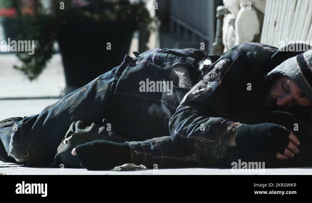 Homeless man sleeping sitting Stock Videos & Footage - HD and 4K Video ...