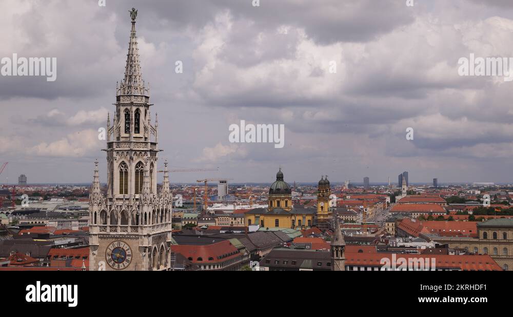 UltraHD 4K Munich Germany Old Town Scenery Aerial View Residential ...