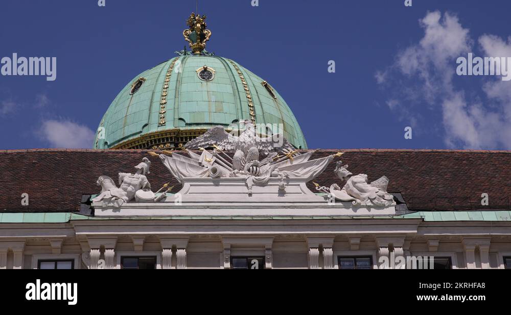 Ultra HD 4K UHD Hofburg Imperial Palace Close Up Vienna Building Kopula ...