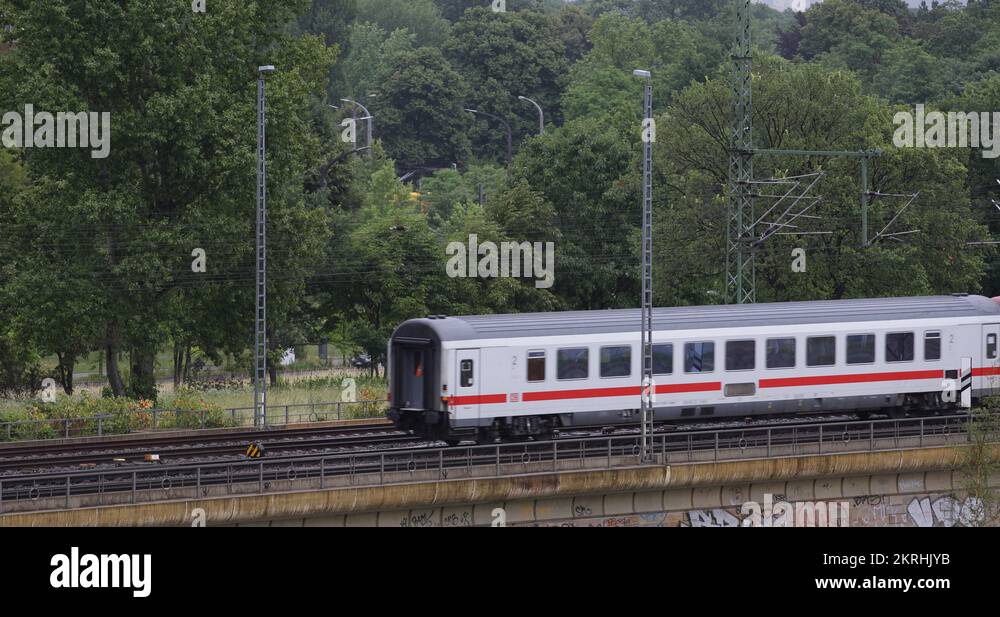 Locomotive Push Car Wagon Intercity Train Shunting Maneuver Near ...
