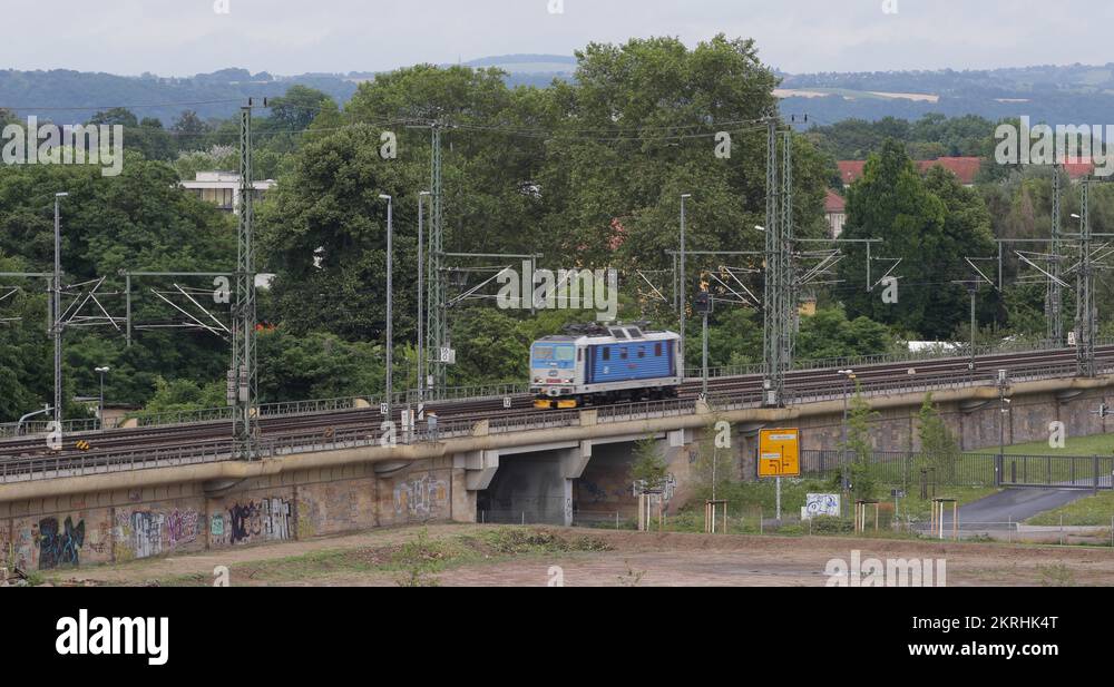 Fast Movement Electric Locomotive Maneuver Railway Station Yard Train ...