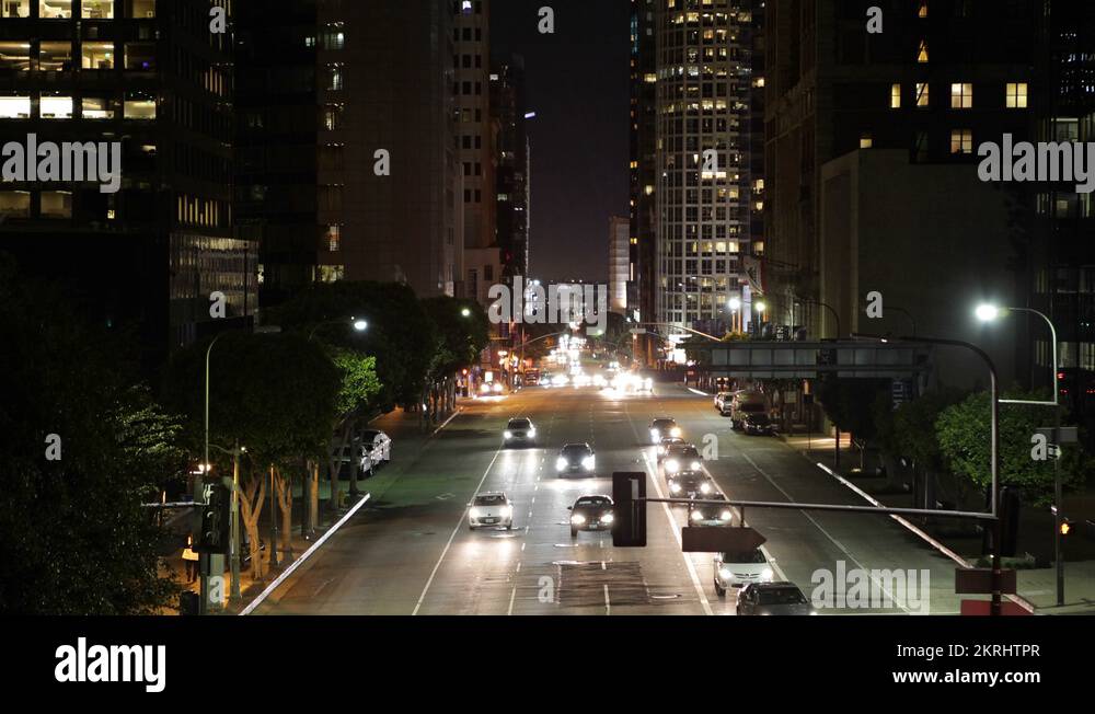 Busy Street Los Angeles Downtown LA Crowded Road Commuter Commute Cars ...
