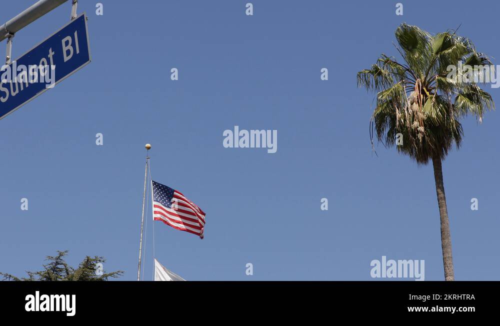 Los angeles american flag Stock Videos & Footage - HD and 4K Video ...