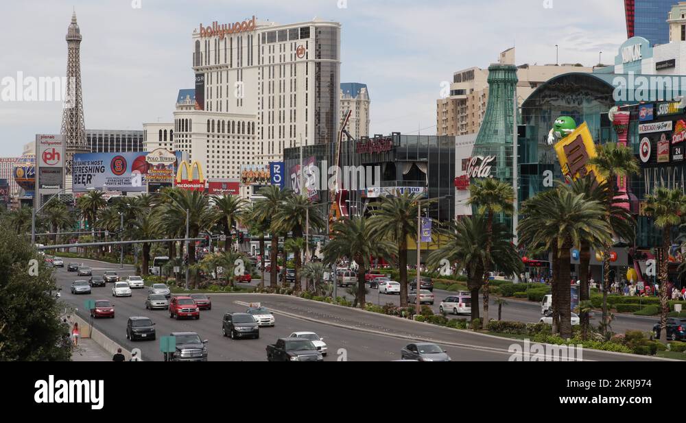 Las Vegas Strip Sightseeing Iconic Boulevard Busy Street Rush Hour ...