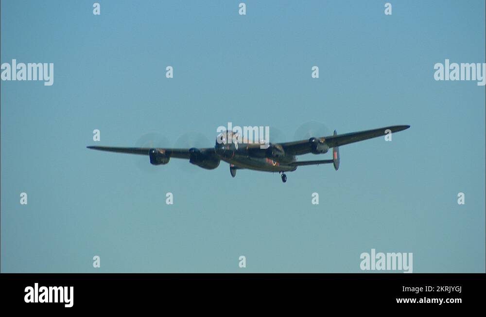 Avro Lancaster Bomber Fly By Stock Video Footage - Alamy