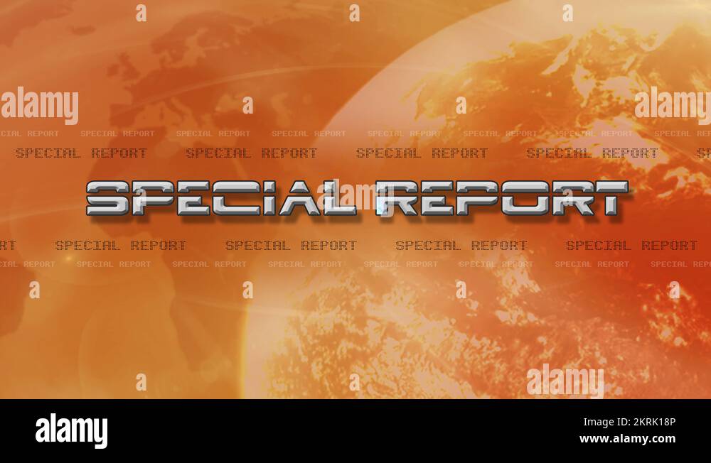 Special Report 4K Animation - Lens Flare Reveals Text - Orange Stock ...