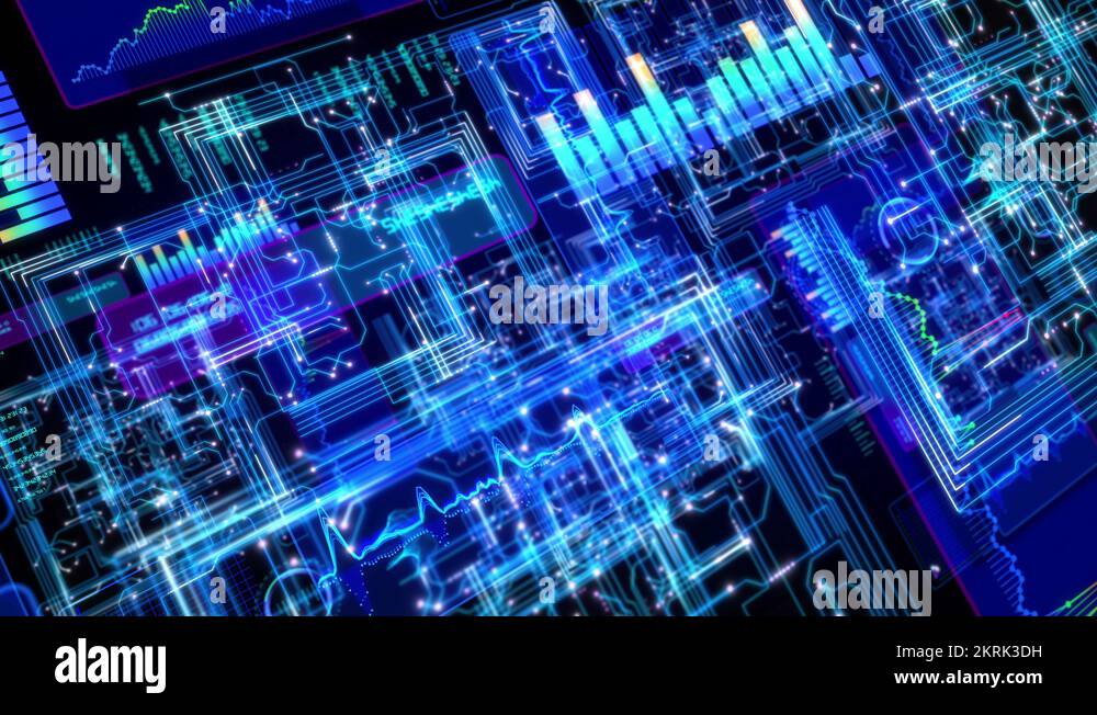 4K Animation. Futuristic technological abstract motion background, loop Stock Video Footage - Alamy