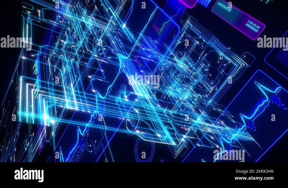 4K Animation. Futuristic technological abstract motion background, loop Stock Video Footage - Alamy