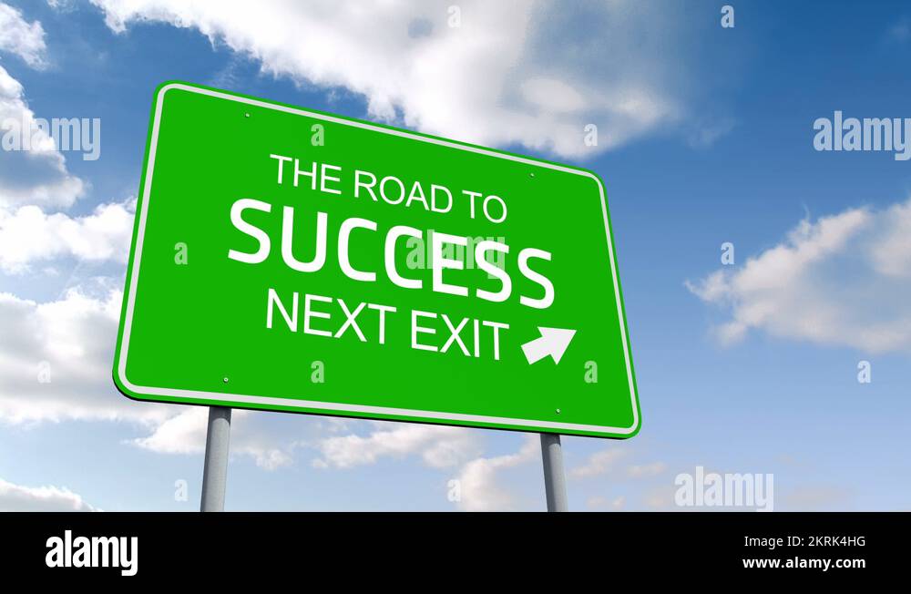 The road to success and next exit road sign over cloudy sky Stock Video ...