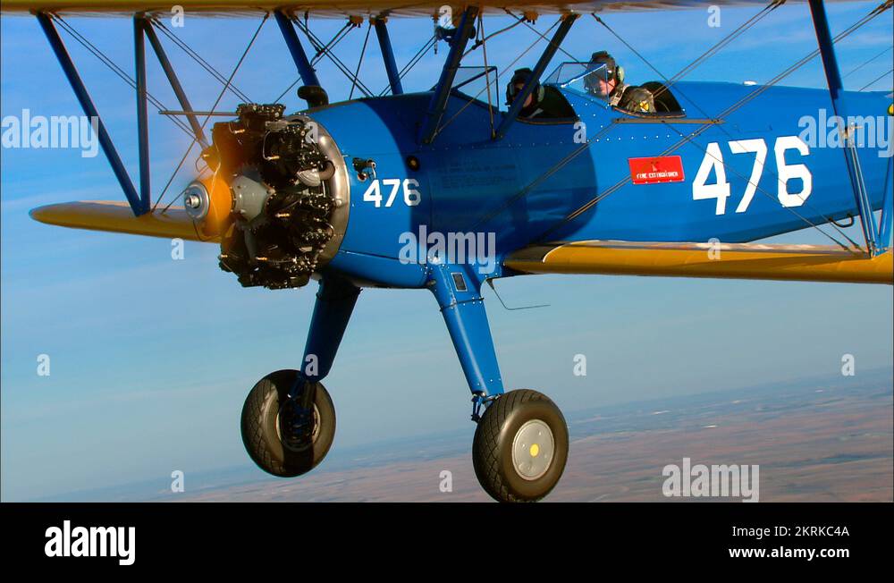 Boeing PT 17 Stearman Air to Air Stock Video Footage - Alamy
