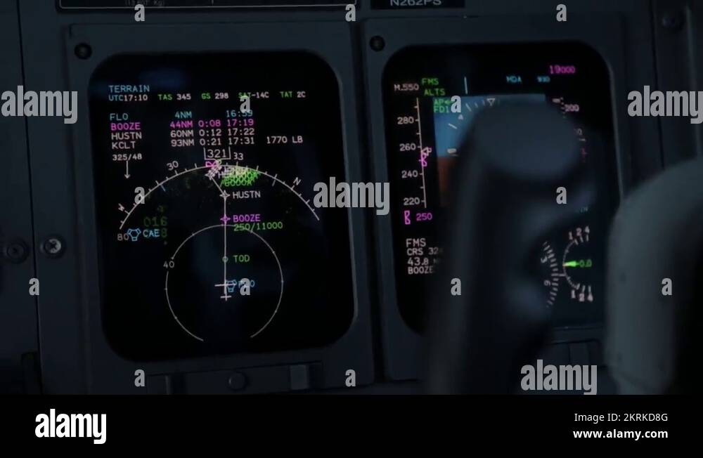 Cockpit radar controls flashing on a commercial airliner Stock Video Footage - Alamy
