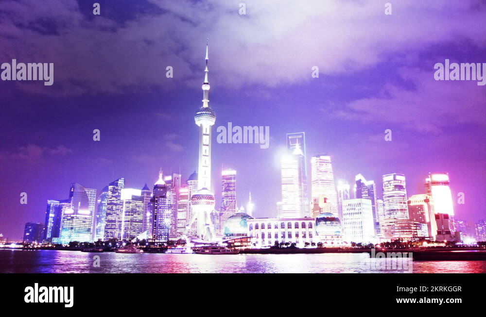 Beautiful Shanghai Pudong skyline at night. time lapse Stock Video ...