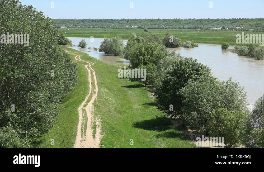 4K View Muddy River in Flood, Flooding by Rain, Storm, Dam, Flooded ...