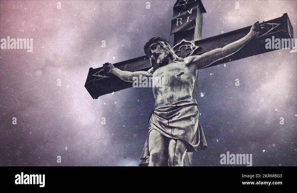 Crucifixion in snowfall, Jesus Christ Crucified Stock Video Footage - Alamy