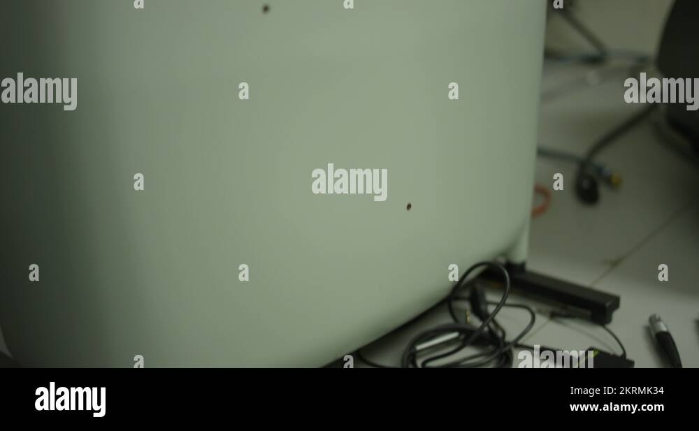 Inside A Robotics Lab - Humanoid Robot Connected to PC Stock Video ...