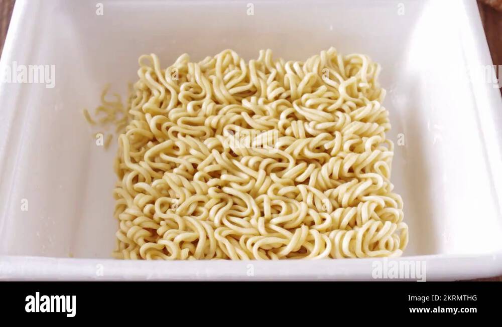 The process of preparation of the instant noodles Stock Video Footage ...