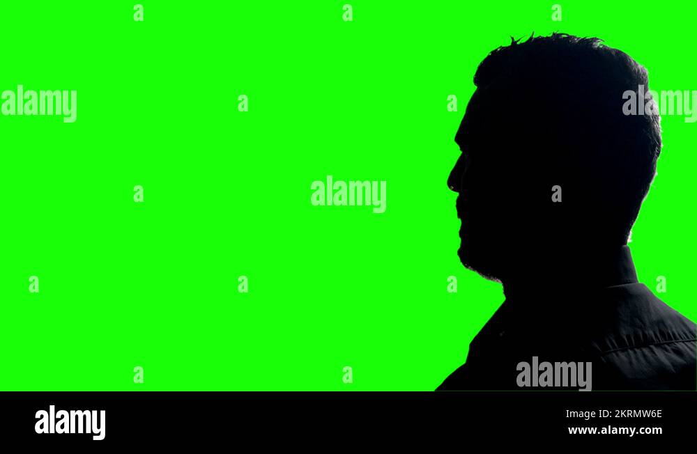 anonymous man interview silhouette green screen 4k Stock Video Footage ...