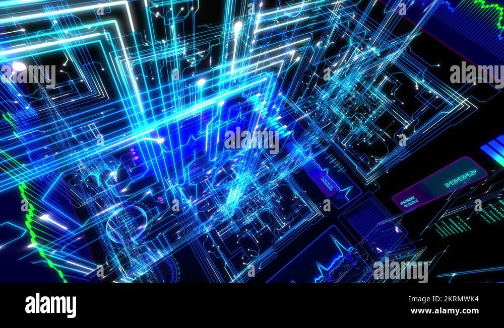 4K Animation. Futuristic technological abstract motion background, loop Stock Video Footage - Alamy