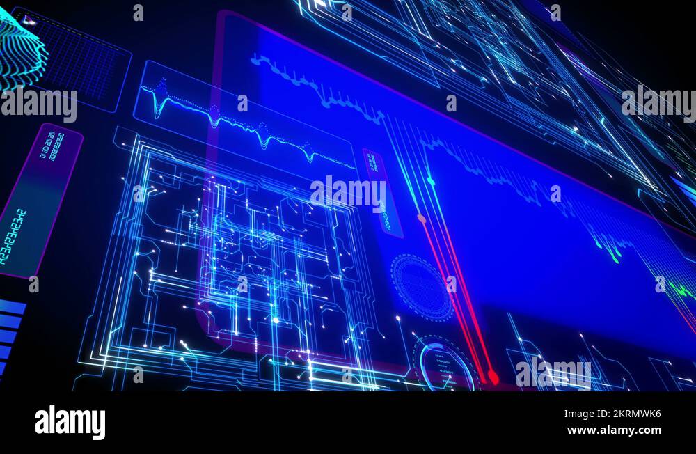 4K Animation. Futuristic technological abstract motion background, loop Stock Video Footage - Alamy