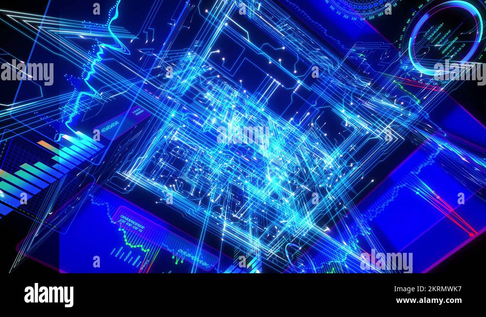 4K Animation. Futuristic technological abstract motion background, loop Stock Video Footage - Alamy