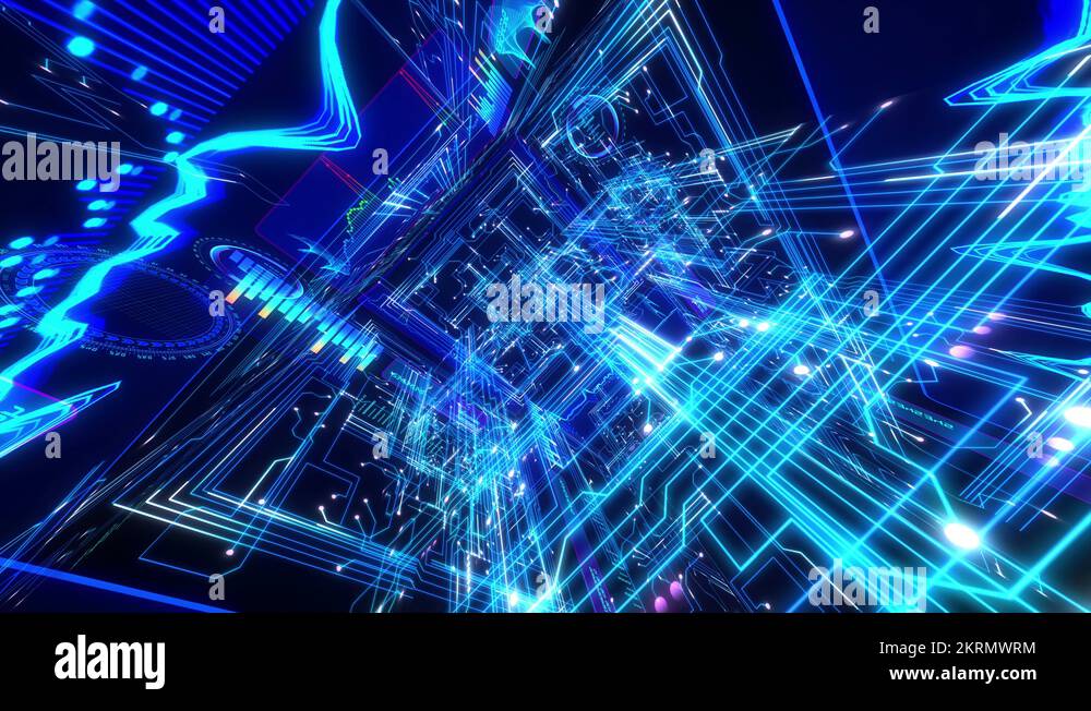4K Animation. Futuristic technological abstract motion background, loop Stock Video Footage - Alamy