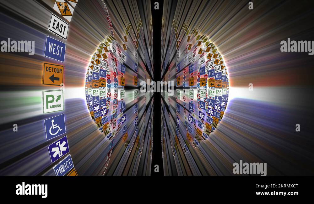 Traffic Signs animation, shine, black Stock Video Footage - Alamy