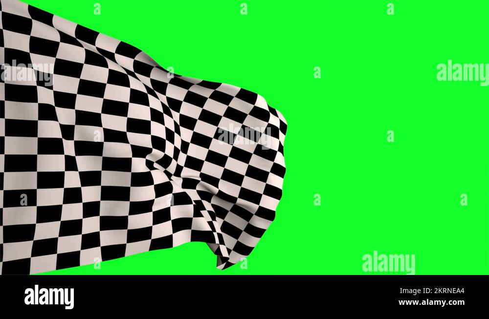 Checkered flag against green screen Stock Video Footage - Alamy