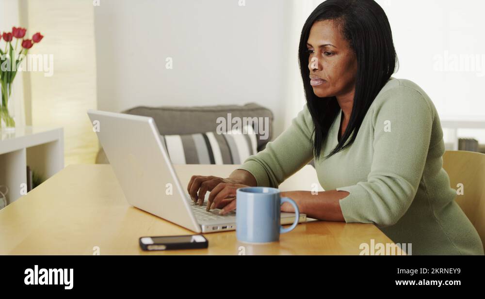 Black woman computer desk Stock Videos & Footage - HD and 4K Video ...