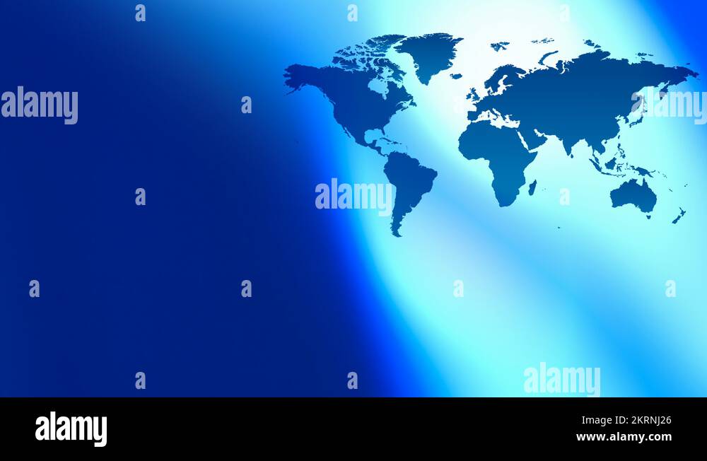Blue presentation background world map 4k Stock Video Footage - Alamy