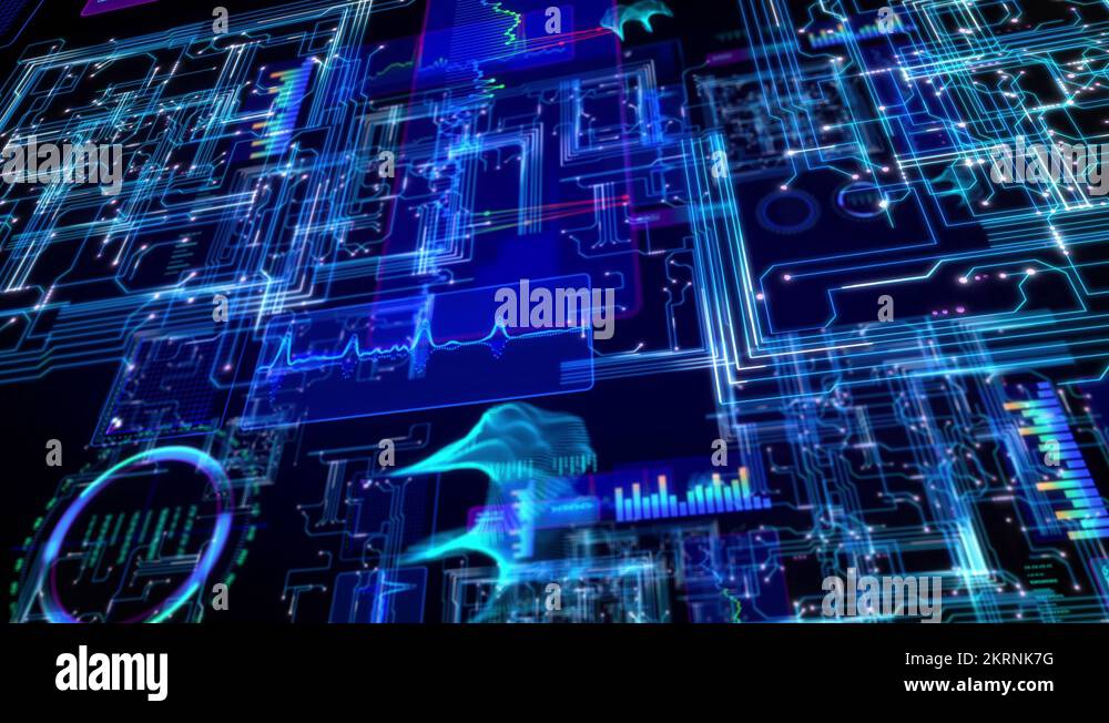 4K Animation. Futuristic technological abstract motion background, loop ...