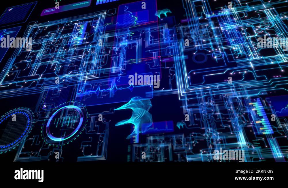 4K Animation. Futuristic technological abstract motion background, loop ...