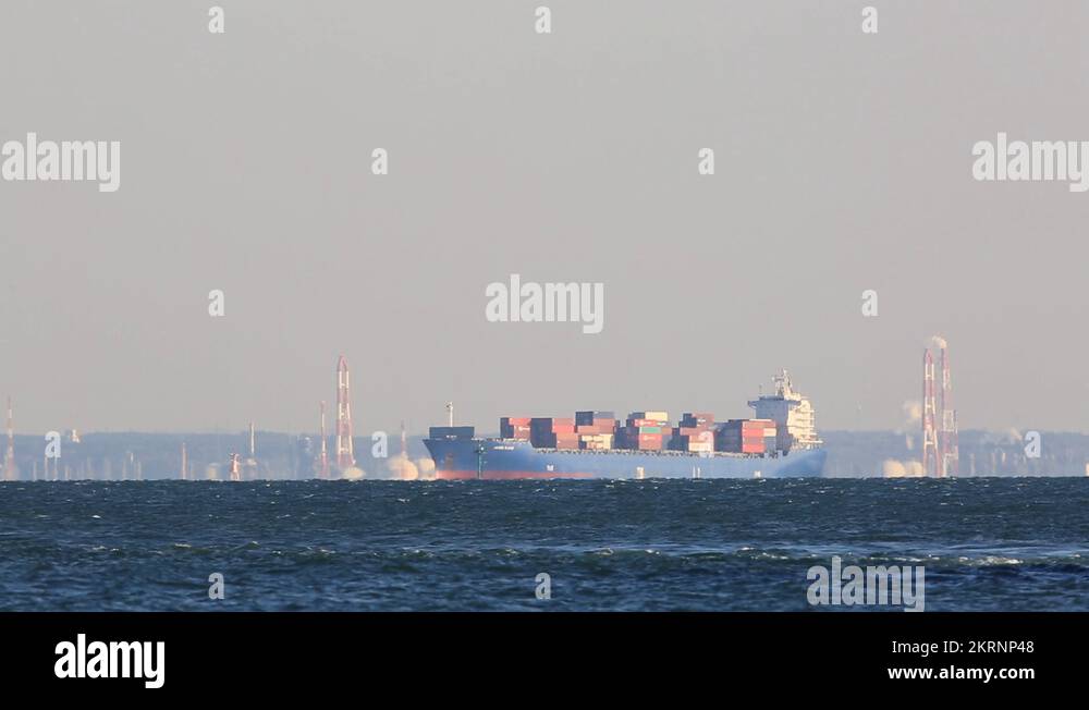 Cargo ship sailing at Tokyo bay, Tokyo, Japan Stock Video Footage - Alamy